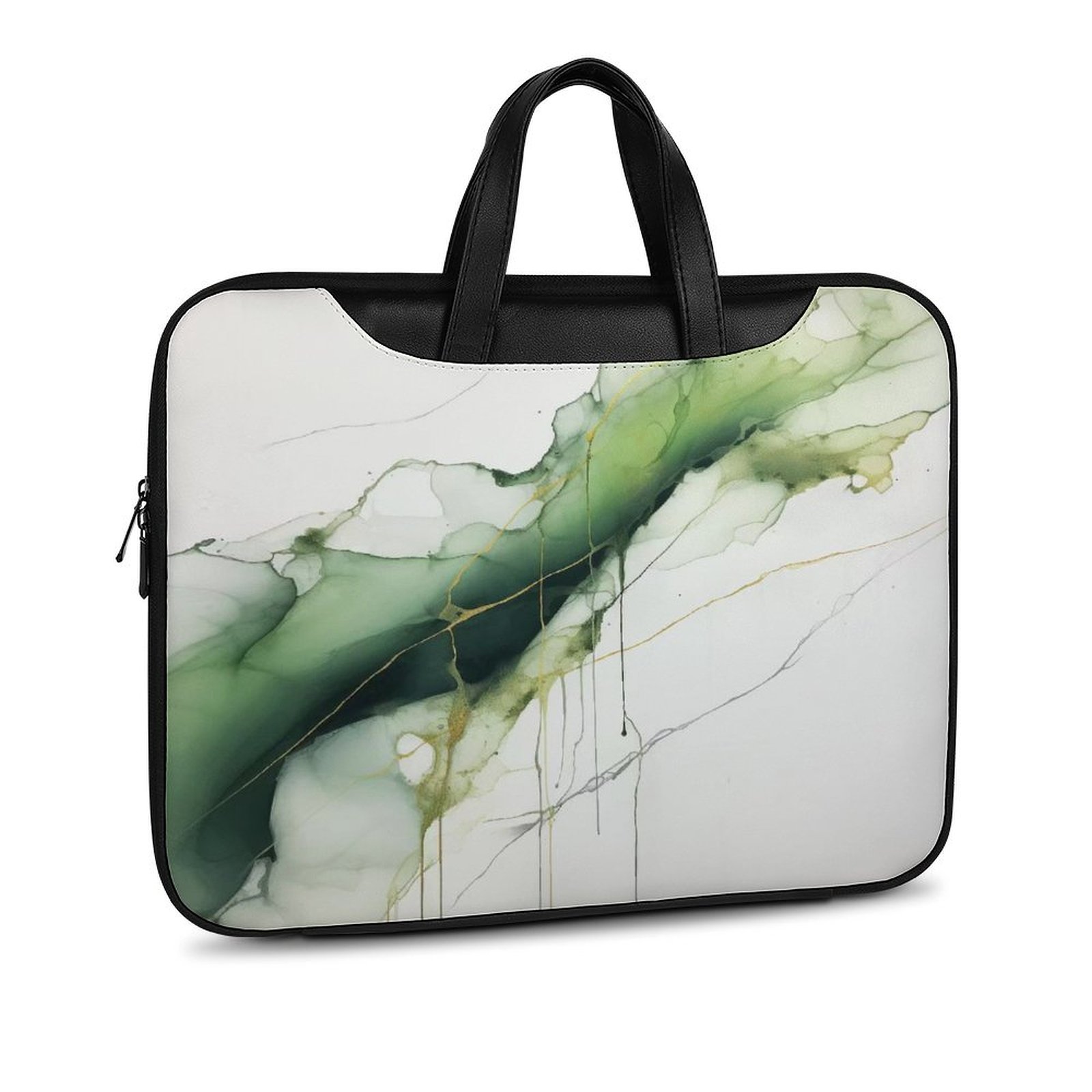 Sage Green Ink PU Leather Laptop Bag Women Man Office Notebook Travel ...