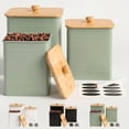 Sage Green Iron Food Storage Canisters Set of 3 for Flour Sugar ...