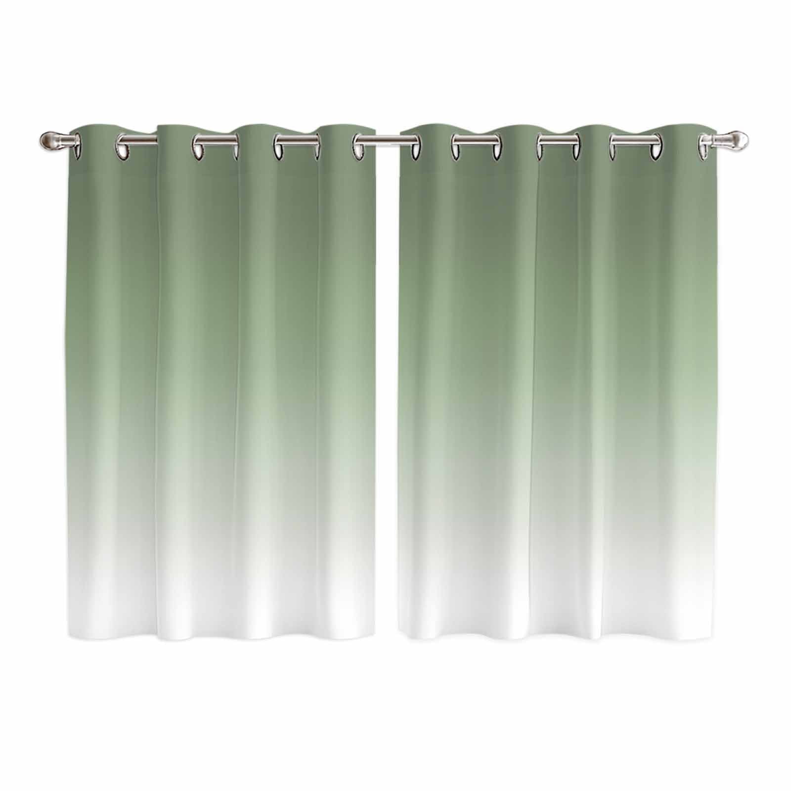 Sage Green Kitchen Curtains 72 Inch Length, Farmhouse Sage Green Ombre ...