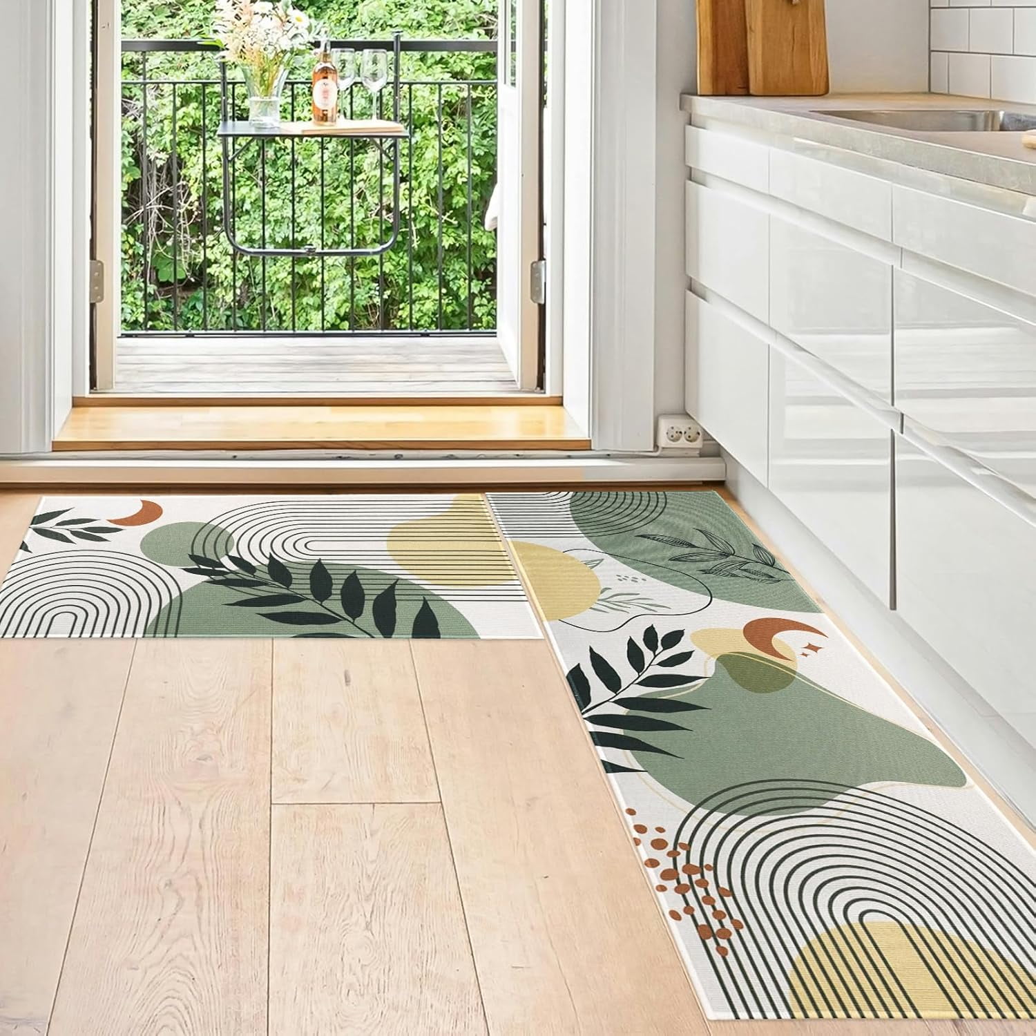 Sage Green Kitchen Mats Set Mats for Floor, Modern Runner Area Rug ...