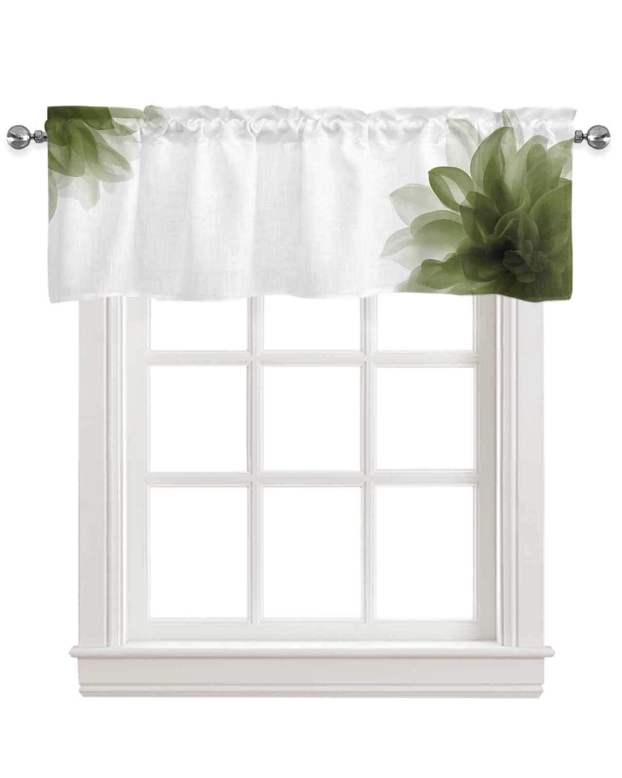Sage Green Kitchen Valances for Windows Farmhouse Linen Window Valance ...