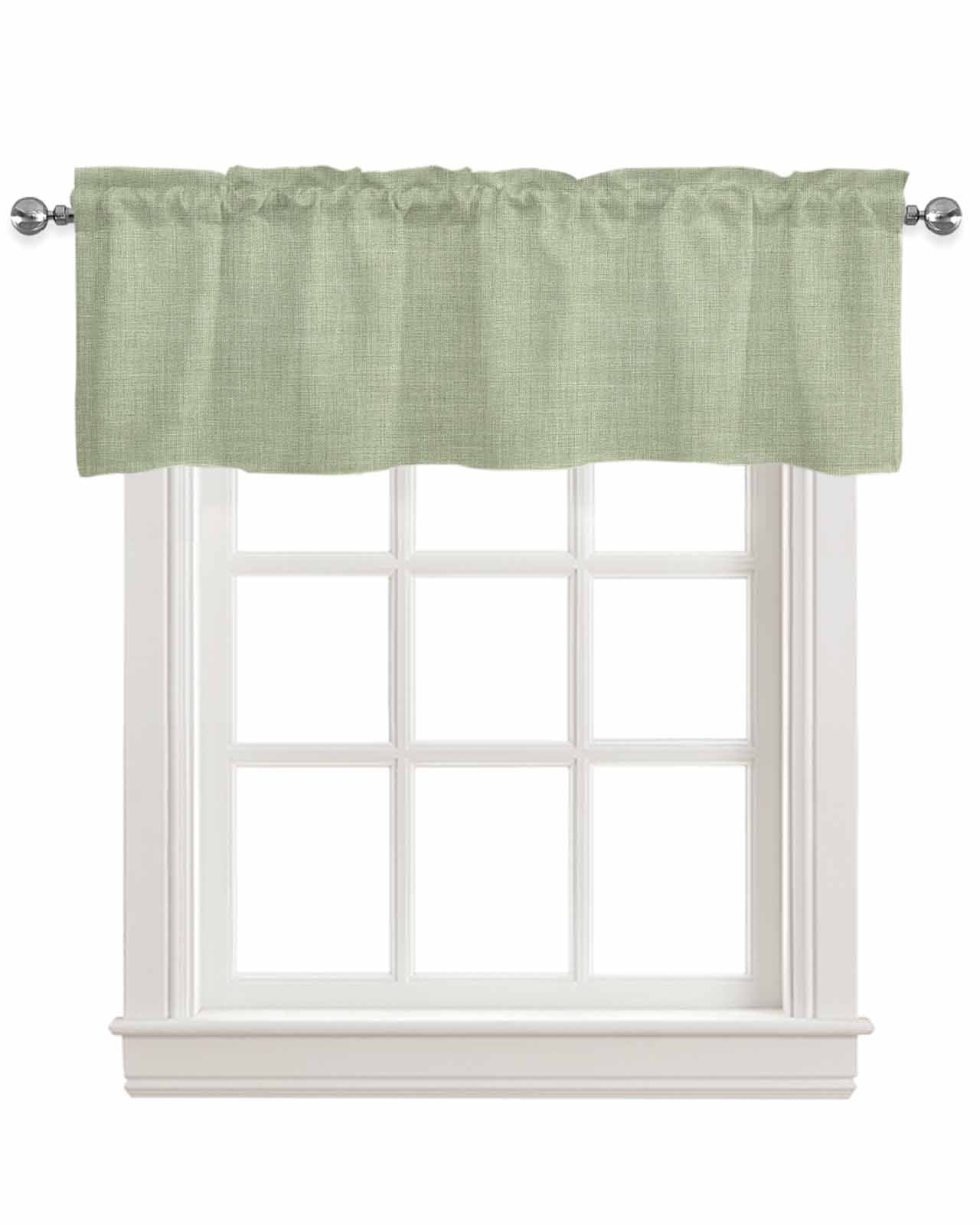 Sage Green Kitchen Valances for Windows Farmhouse Linen Window Valance ...