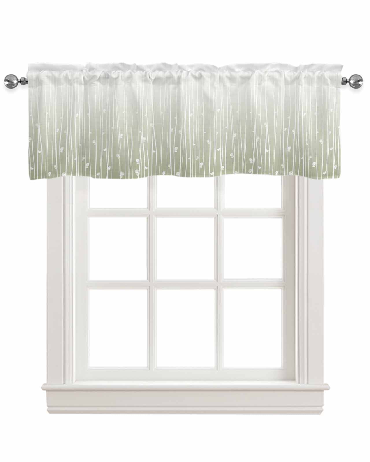 Sage Green Kitchen Valances for Windows Farmhouse Linen Window Valance ...