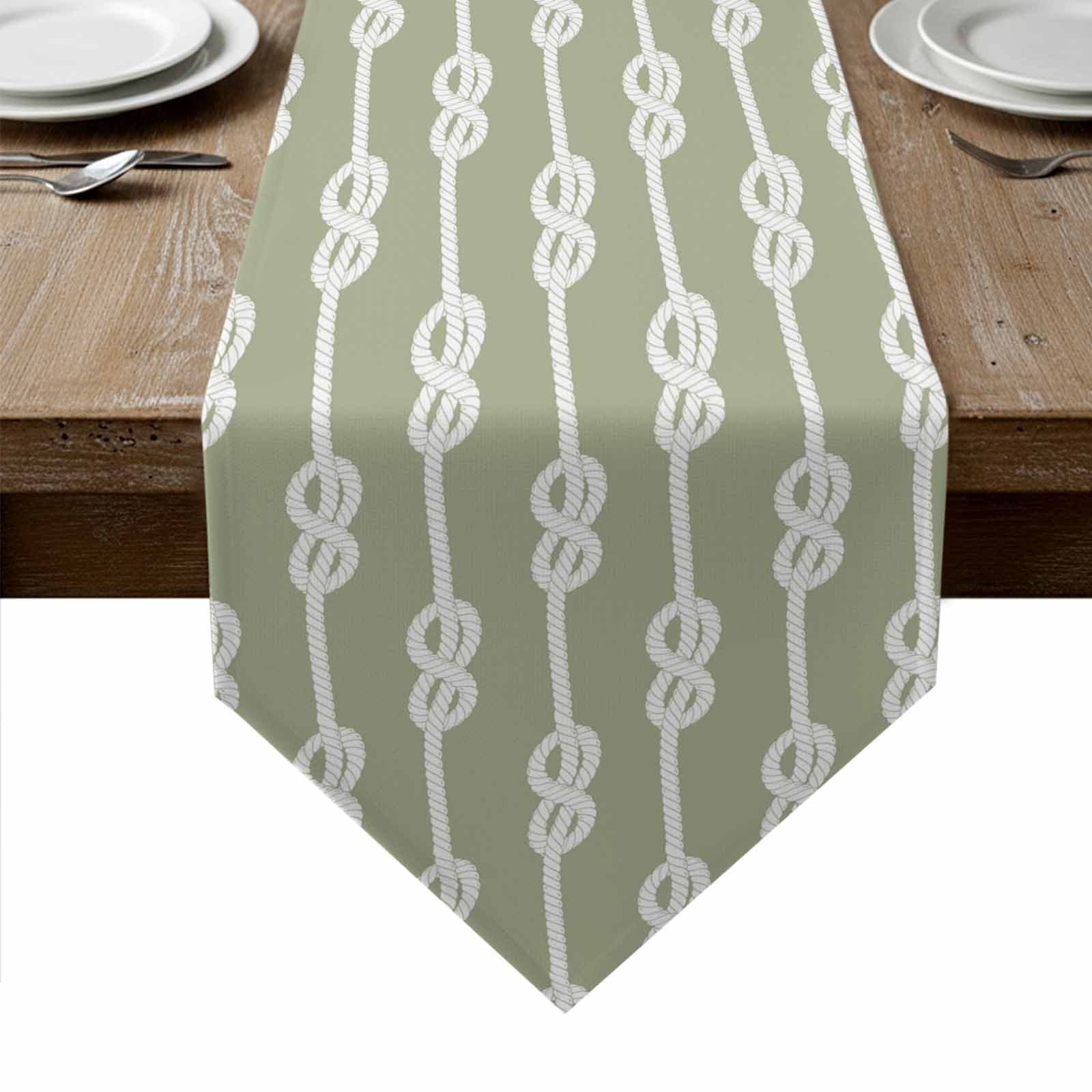Sage Green Knot Table Runner Linen Burlap Table Runner 70 Inches Long ...