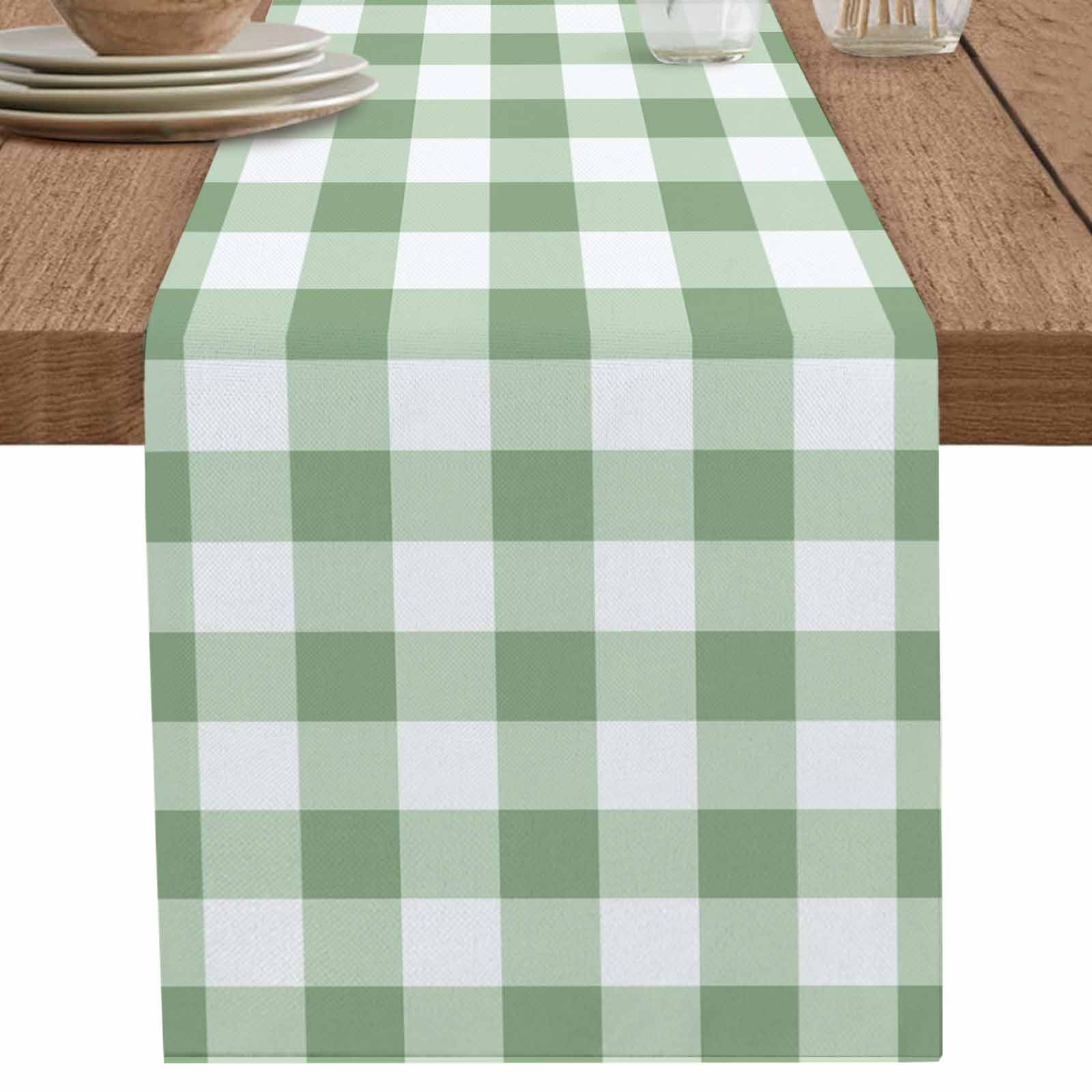 Sage Green Lattice Table Runner 90 Inches Long for Dining Table Decor ...