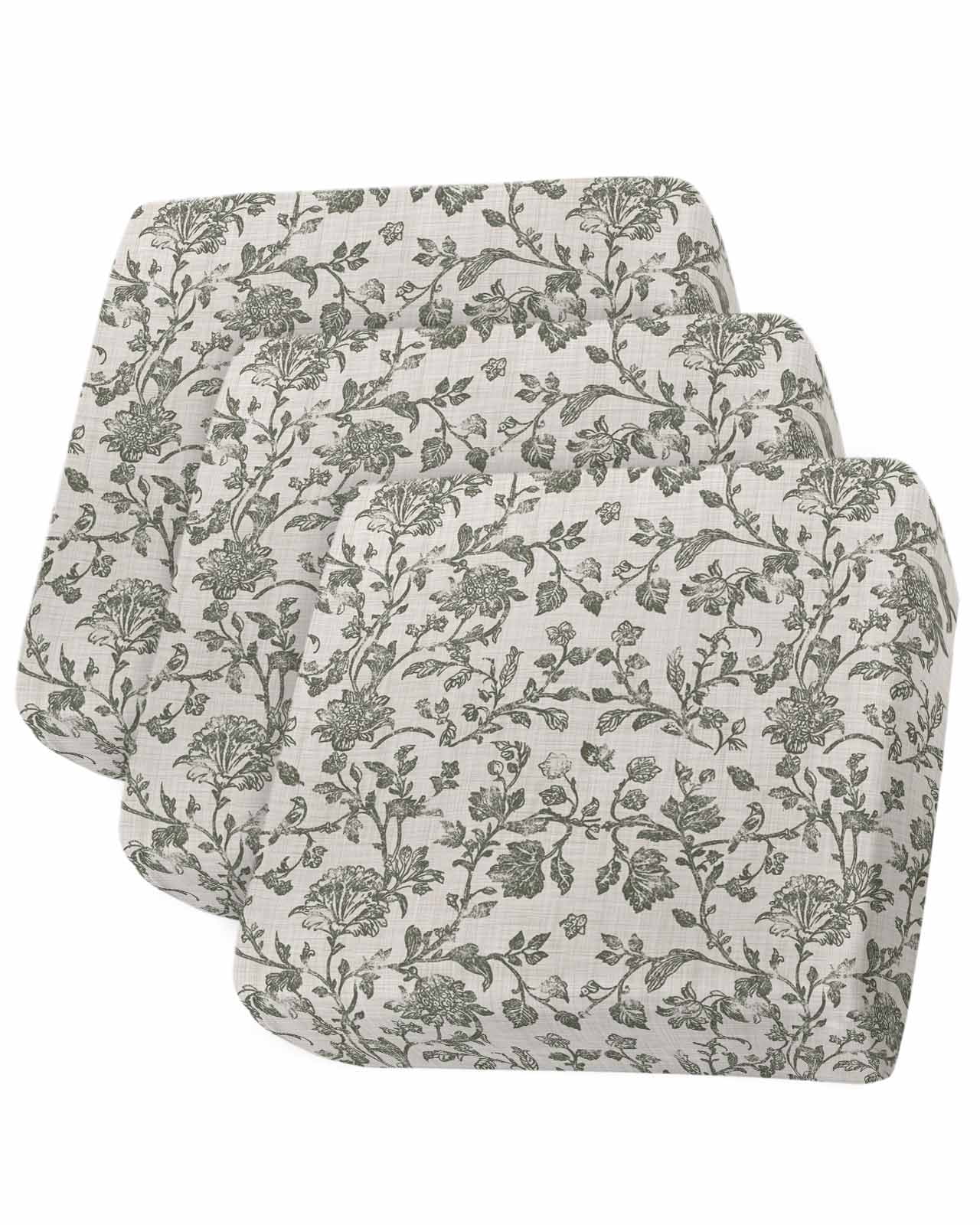 Sage Green Leaf Sofa Couch Cushion Covers Washable, Removable ...