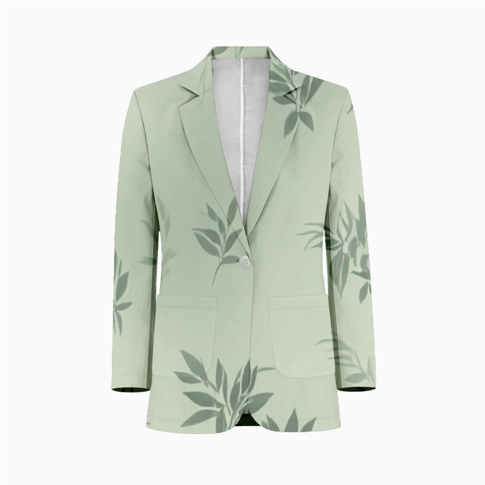 Sage Green Leave Mens Suits Shawl Collar Slim Fit Suit Mens Groom ...