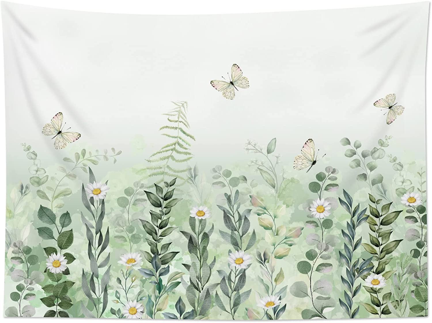 Sage Green Leaves Tapestry Eucalyptus Leaf Botanical Plant Vintage ...