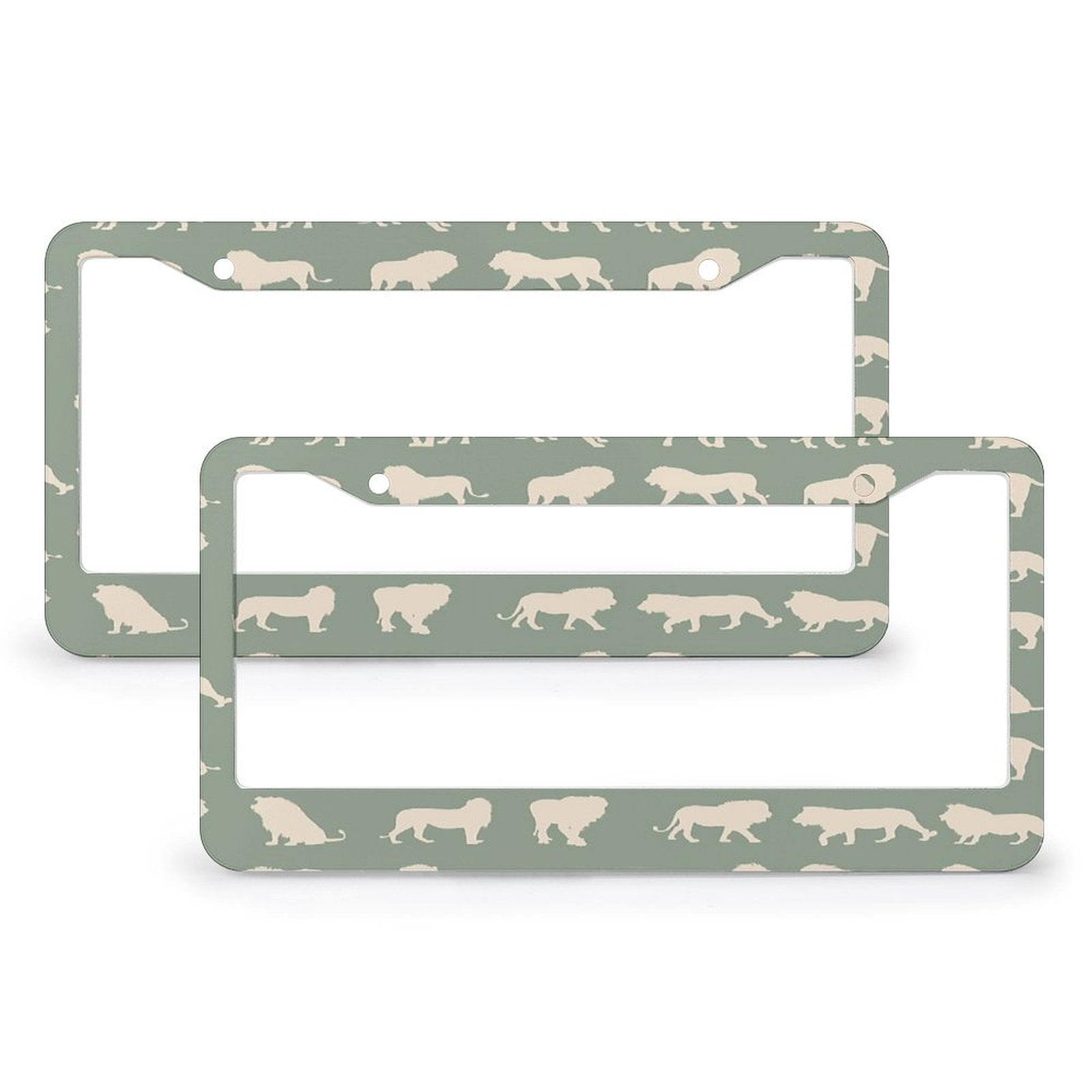 Sage Green Lion Silhouettes License Plate Frame - 2 Pack Tags Frames ...