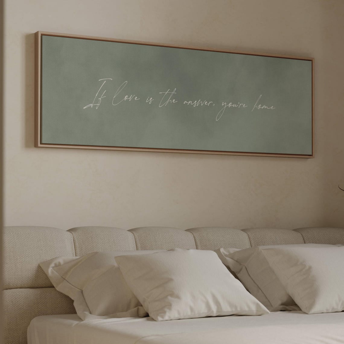 Sage Green If Love Is The Answer You'Re Home Wall Art, Horizontal Wall ...