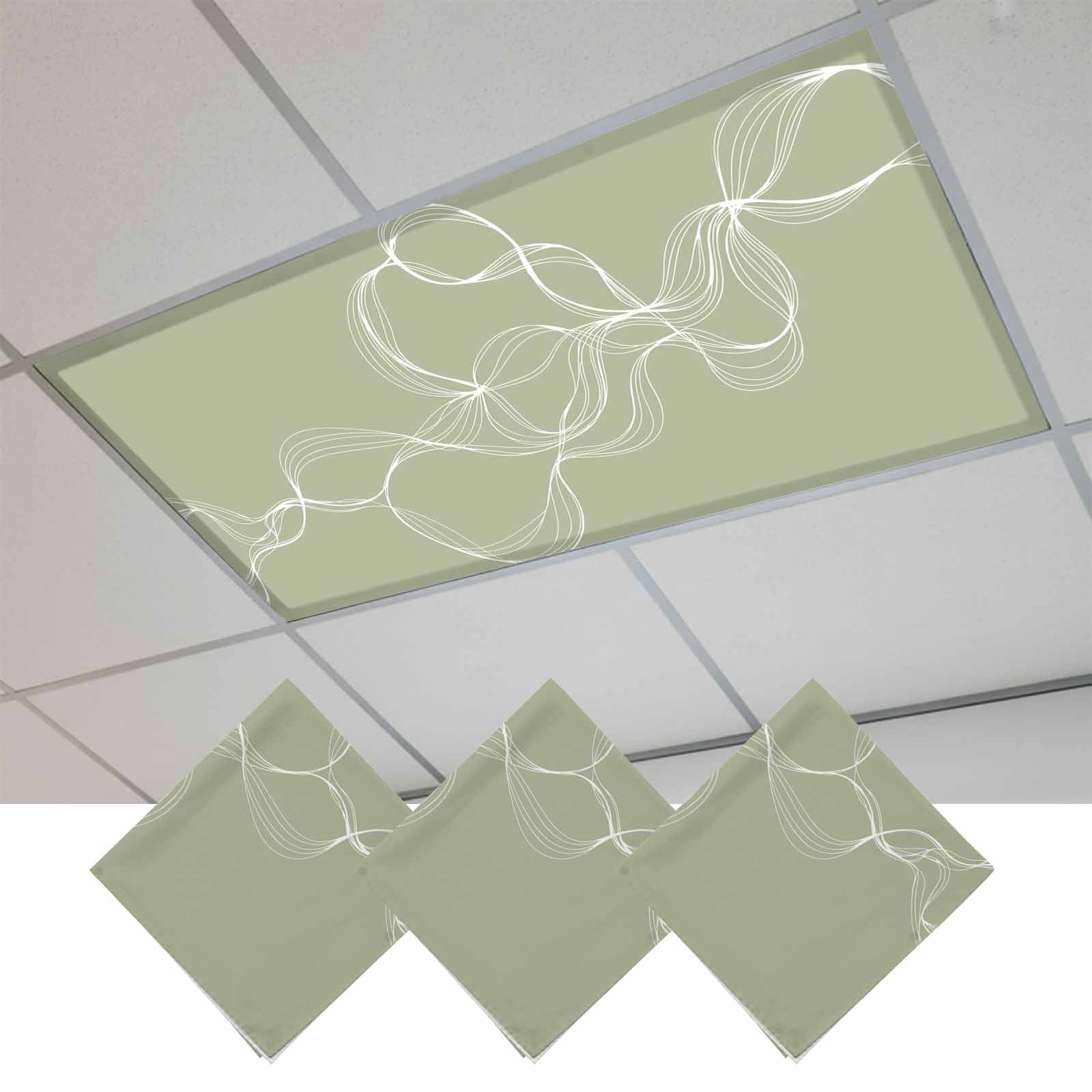 Sage Green Magnetic Fluorescent Light Covers for Ceiling Lights 2x4 ...