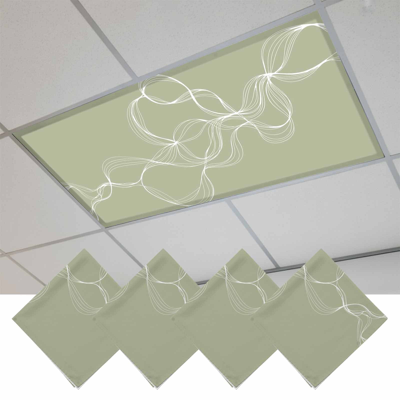 Sage Green Magnetic Fluorescent Light Covers for Ceiling Lights 2x4 ...