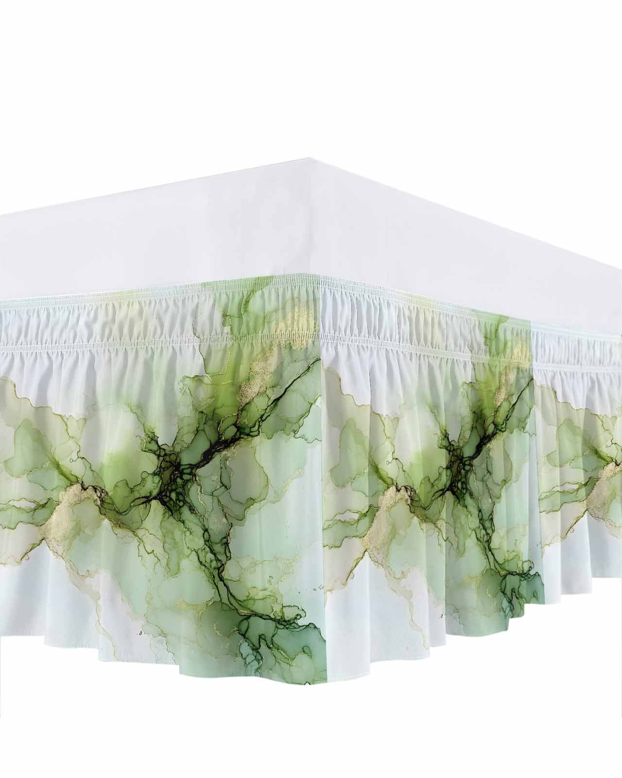 Sage Green Marble Bed Skirt King Size 18" Drop Green Ombre Artwork ...
