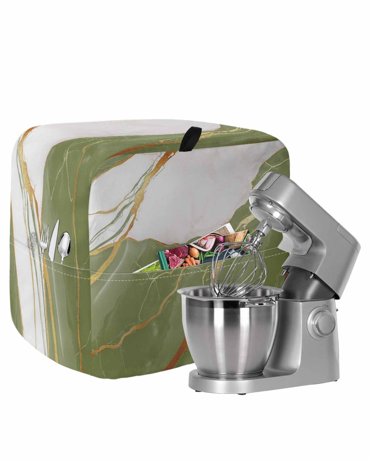 Sage Green Marble Stand Mixer Dust Cover with Storage Pocket & Handles ...