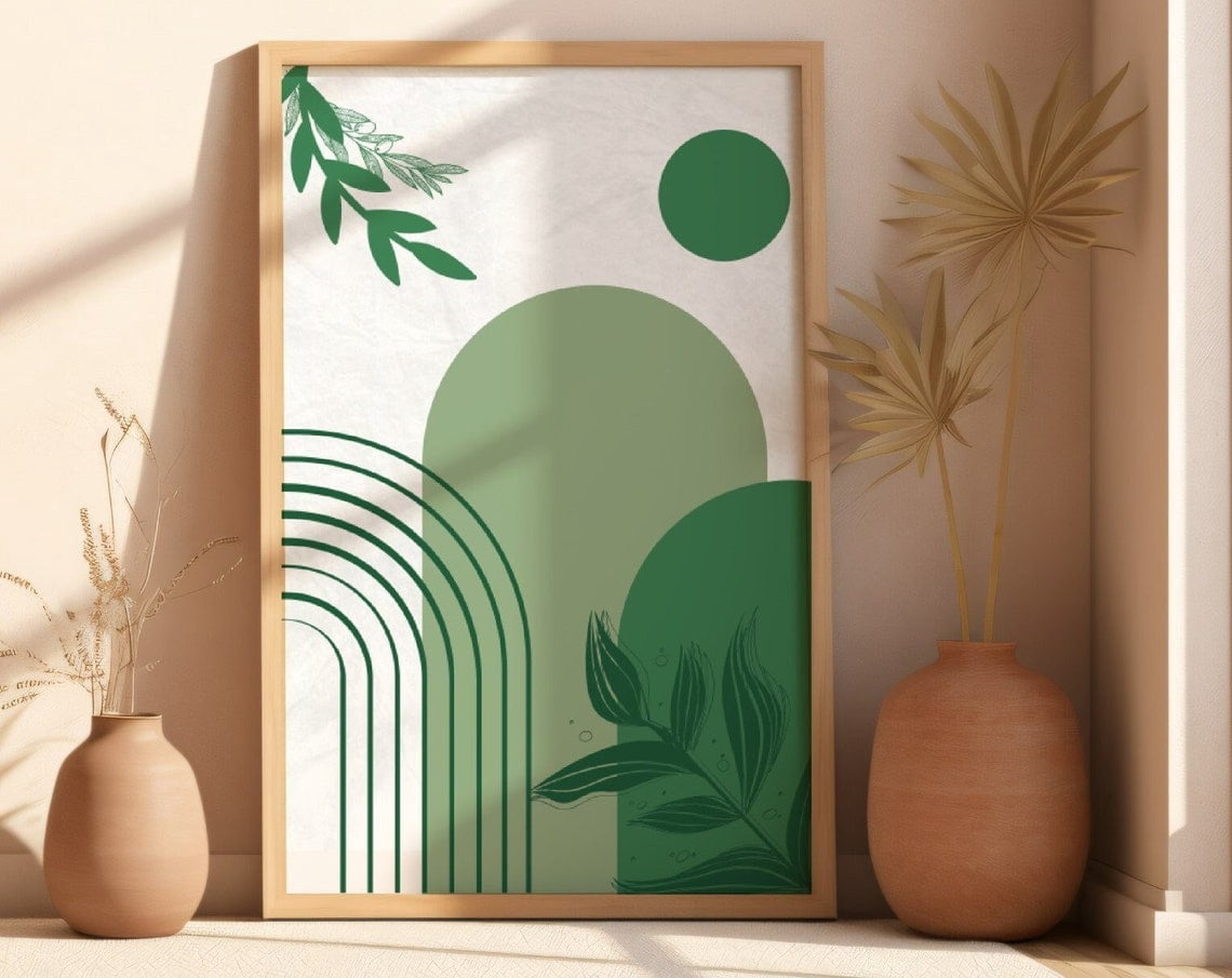 Sage Green Modern Boho Print, Sage Green Wall Art, Modern Art Print ...