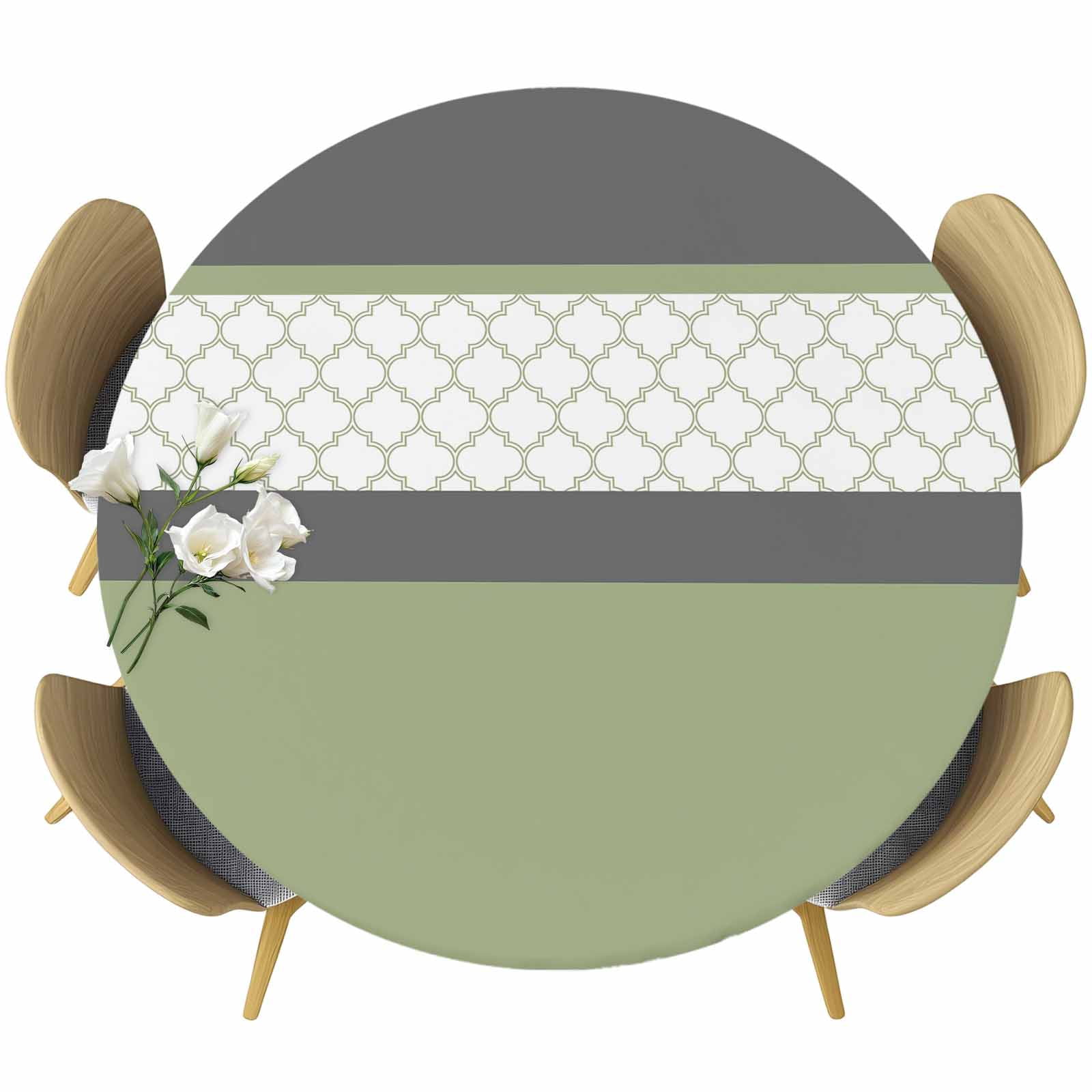 Sage Green Morocco Round Tablecloth 36-44 Inch Round Fitted Table Cloth ...