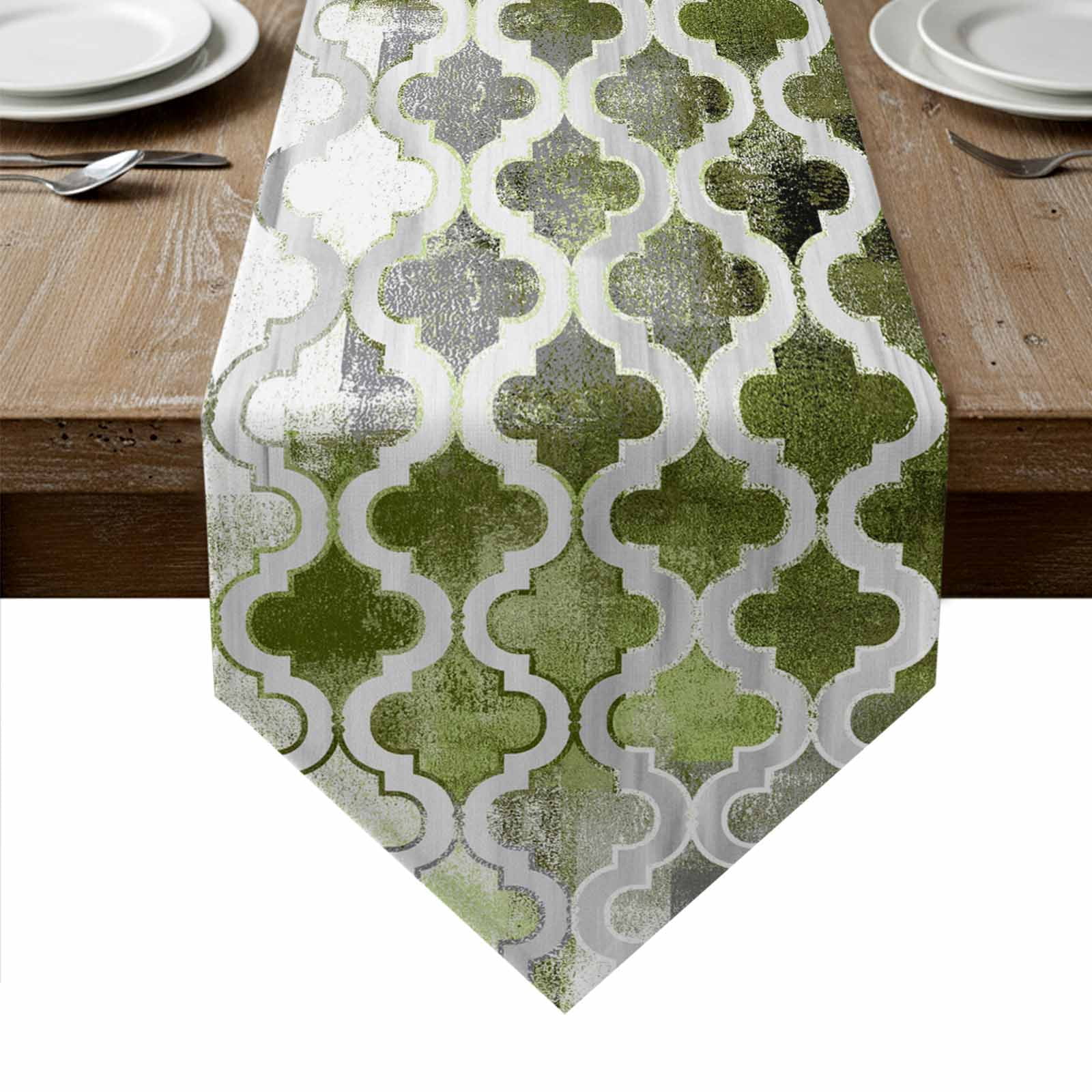 Sage Green Morocco Table Runner Linen Burlap Table Runner 72 Inches ...