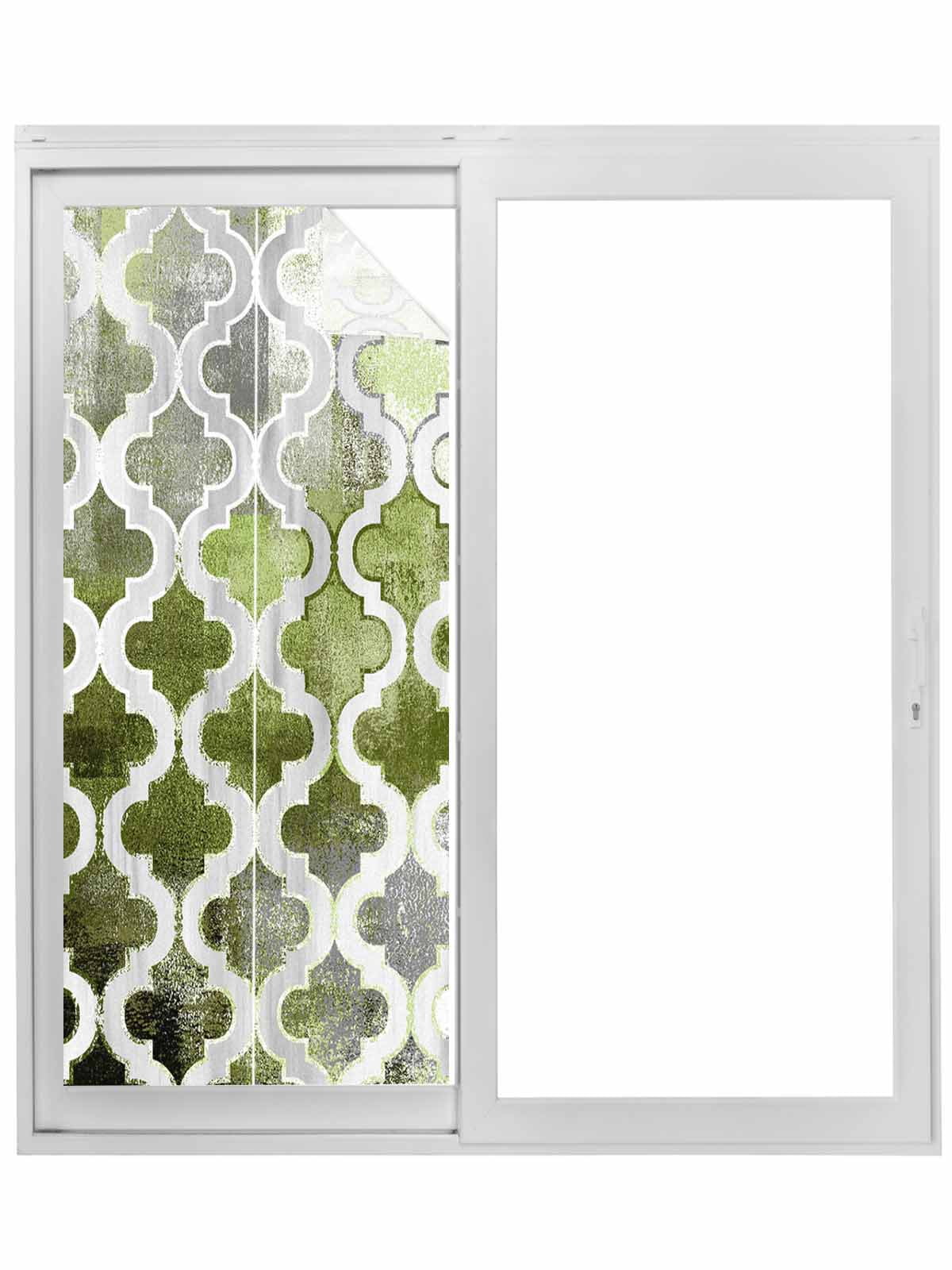 Sage Green Morocco Window Privacy Film Stained Glass Window Film ...