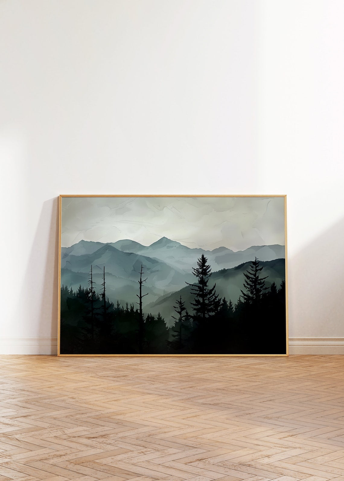Sage Green Mountain Wall Art, Abstract Nature Print, Modern Minimal ...