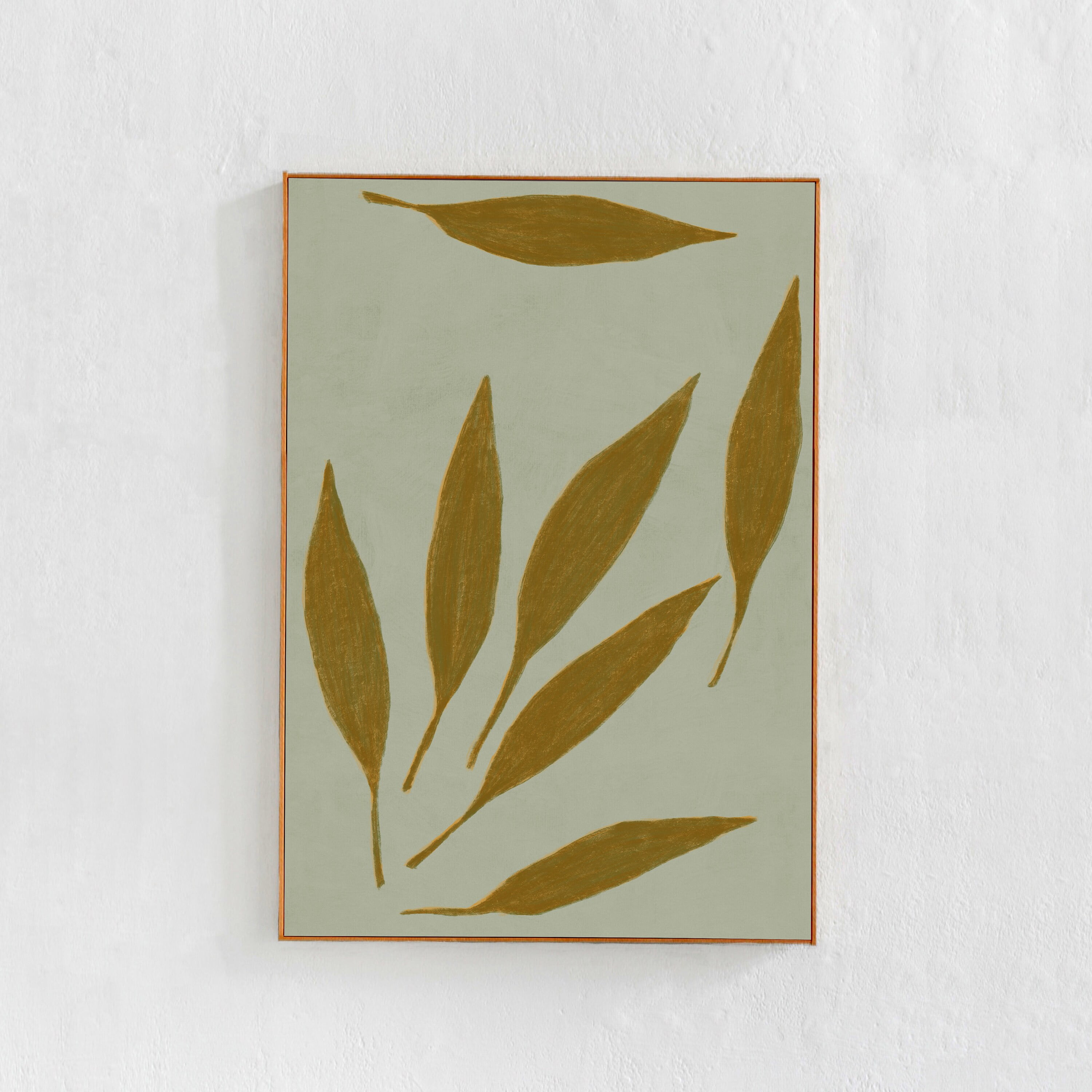 Sage Green & Ochre Botanical Art Print – Scandi Mid-Century Boho ...