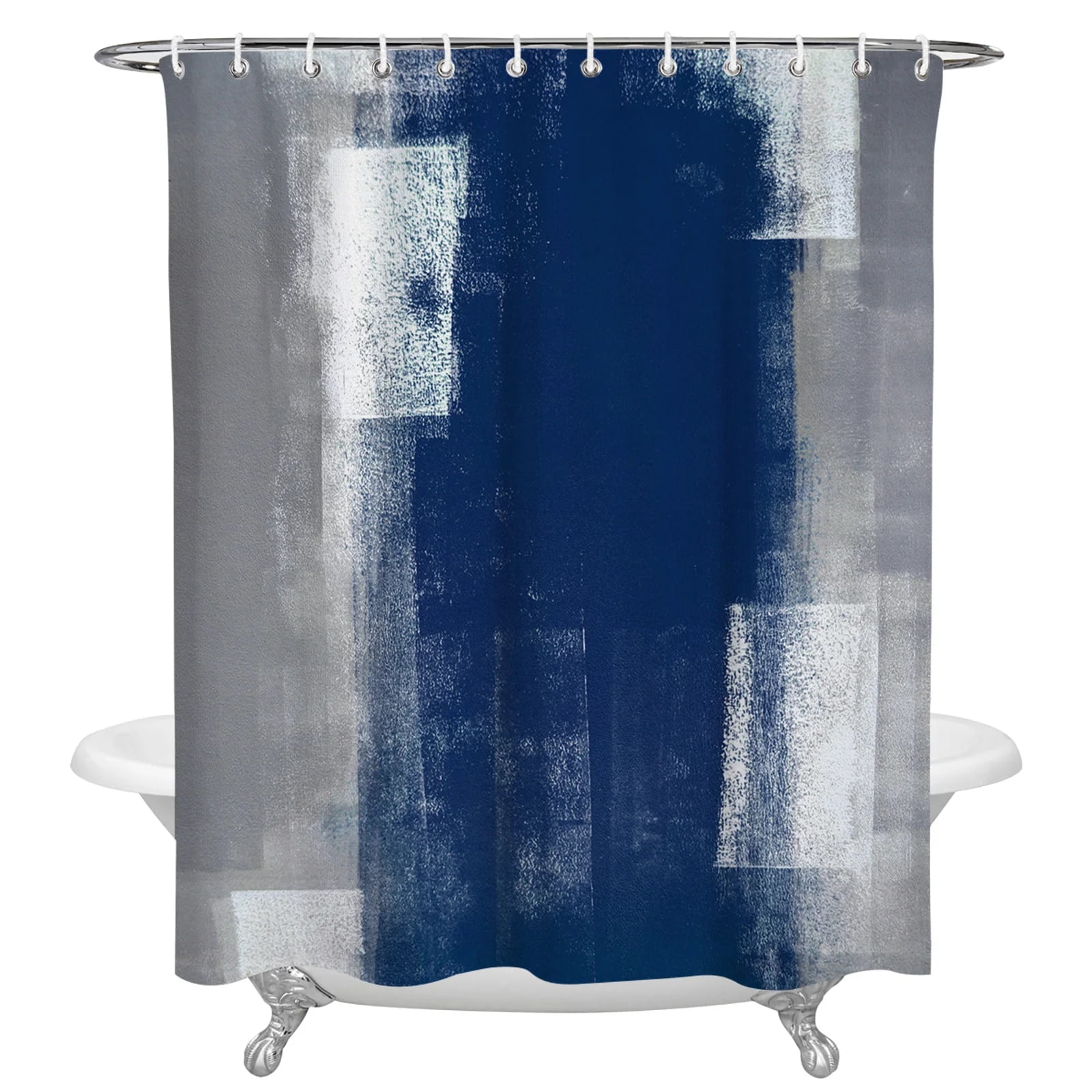 Sage Green Oil Painting Texture Shower Curtains Waterproof Bath ...