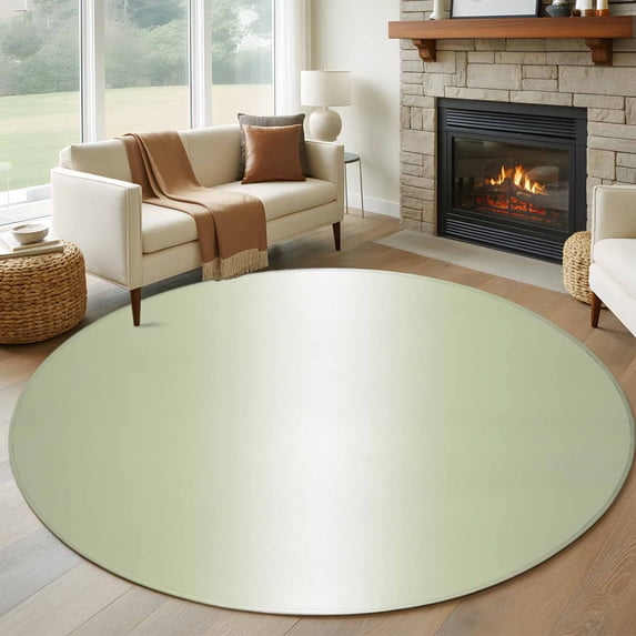 Sage Green Ombre 7FT Round Area Rugs for Living Room Modern Abstract ...