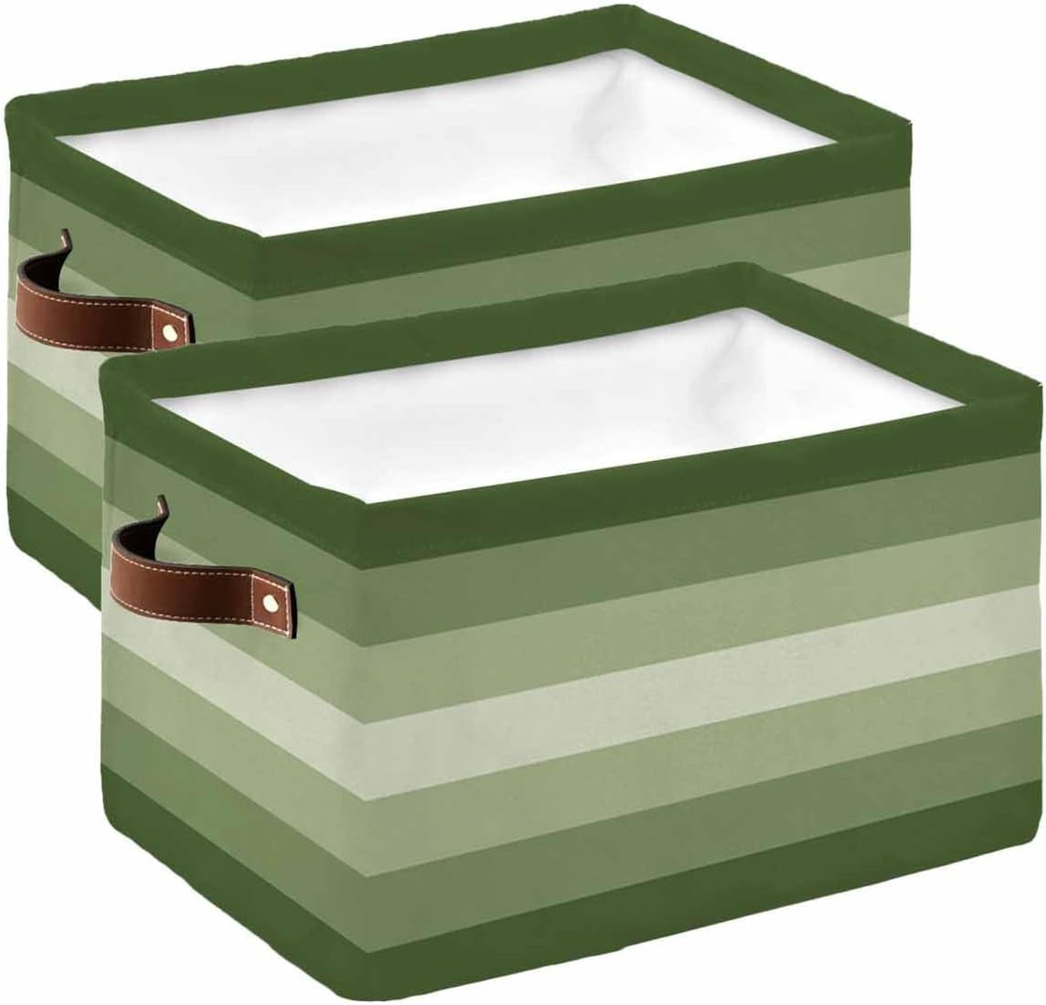 Sage Green Ombre Basket for Organizing Shelves Collapsible Bins Boxes ...