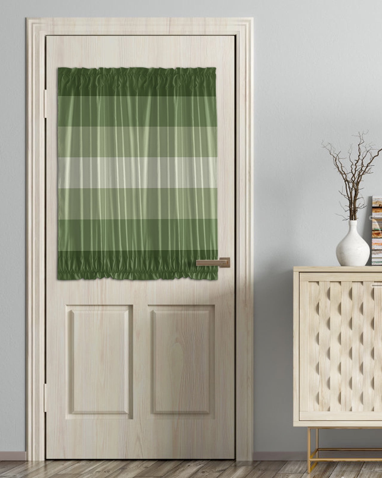 Sage Green Ombre Blackout Door Curtains for French, Glass,Front, Back ...