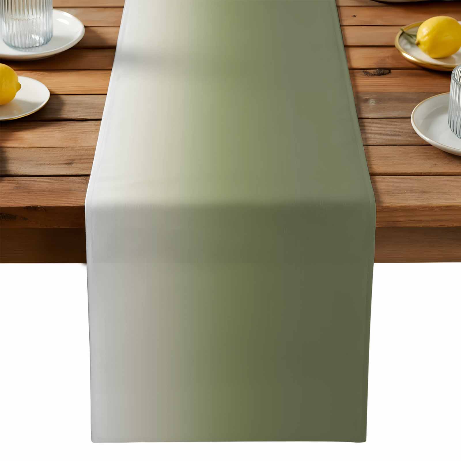 Sage Green Ombre Cotton Linen Table Runner for Dining Kitchen ...