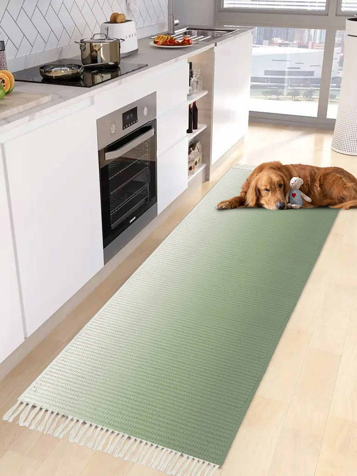 Sage Green Ombre Entryway Runner Rug 2x4ft,Farmhouse Green Gradient ...