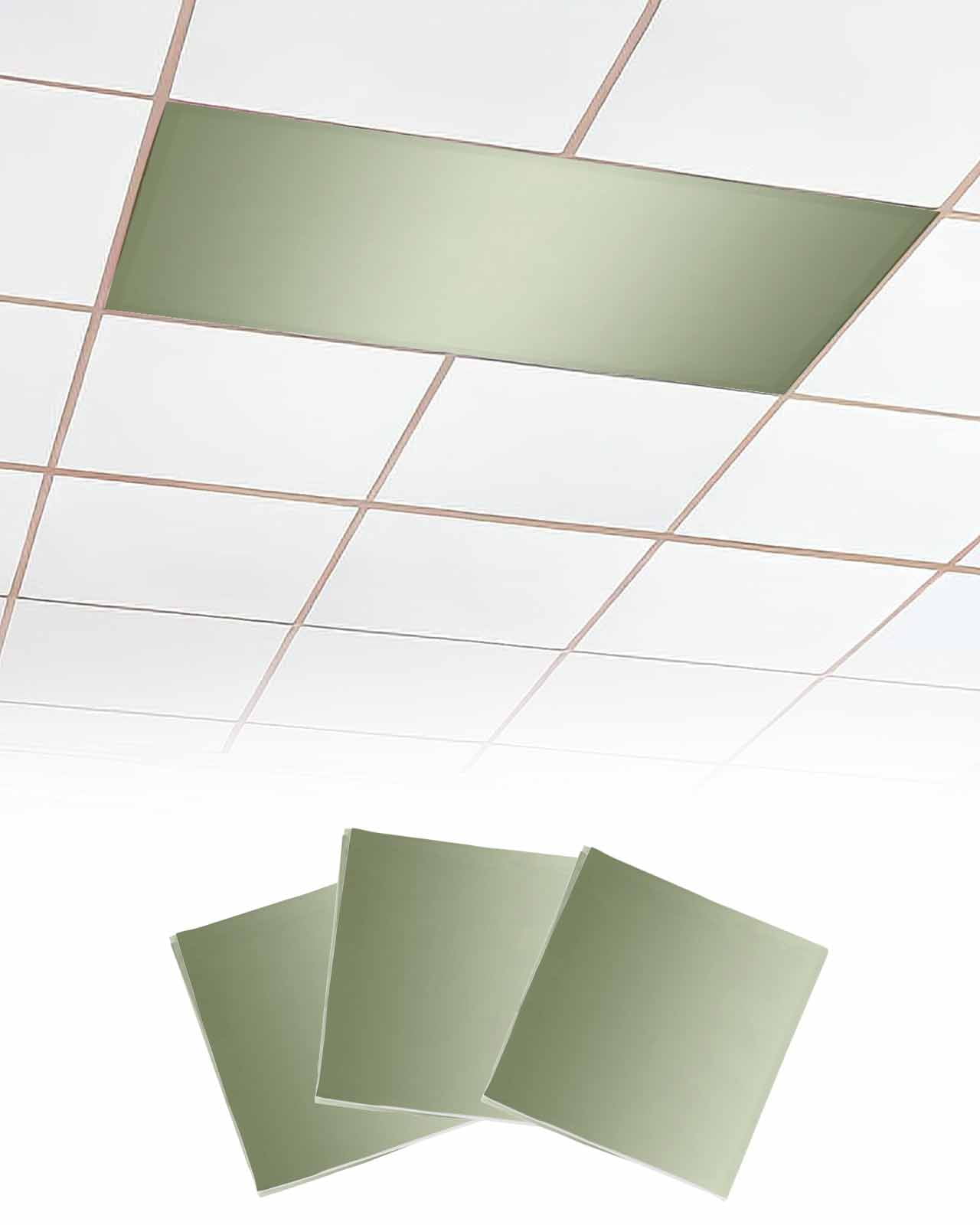 Sage Green Ombre Fluorescent Light Covers for Ceiling Lights 4x2 feet,3 ...
