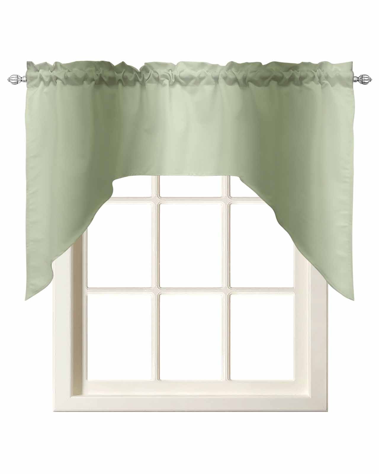 Sage Green Ombre Kitchen Swag Valances for Windows, Modern Abstract Art ...