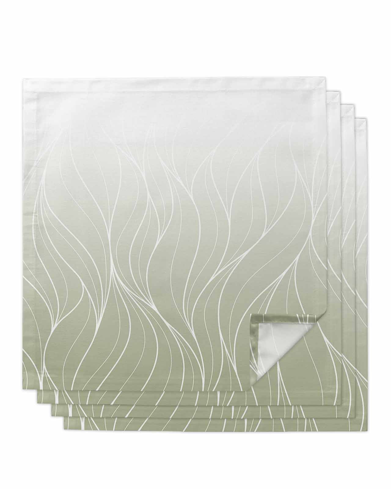 Sage Green Ombre Lines Cloth Napkins Set of 4, Washable Reusable Dinner ...