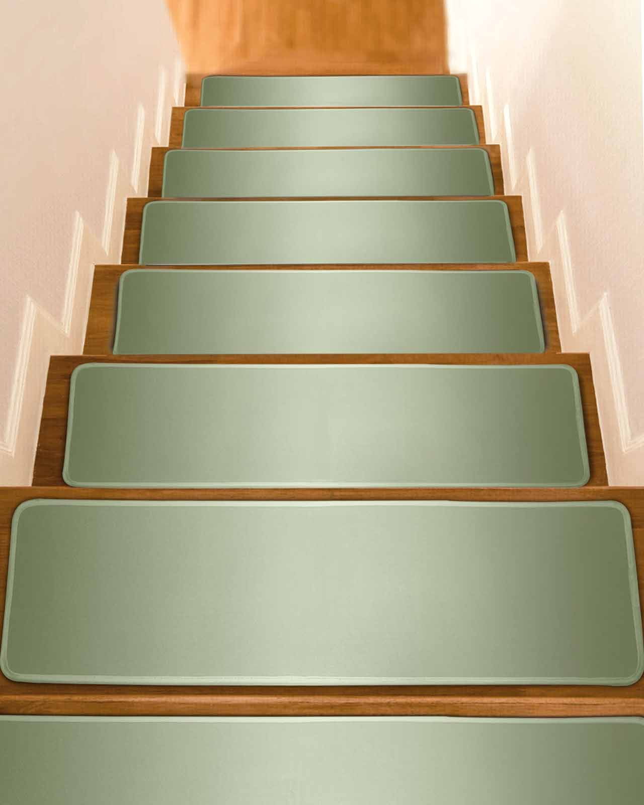 Sage Green Ombre Stair Treads for Wooden Steps Indoor Runner Rug Carpet ...