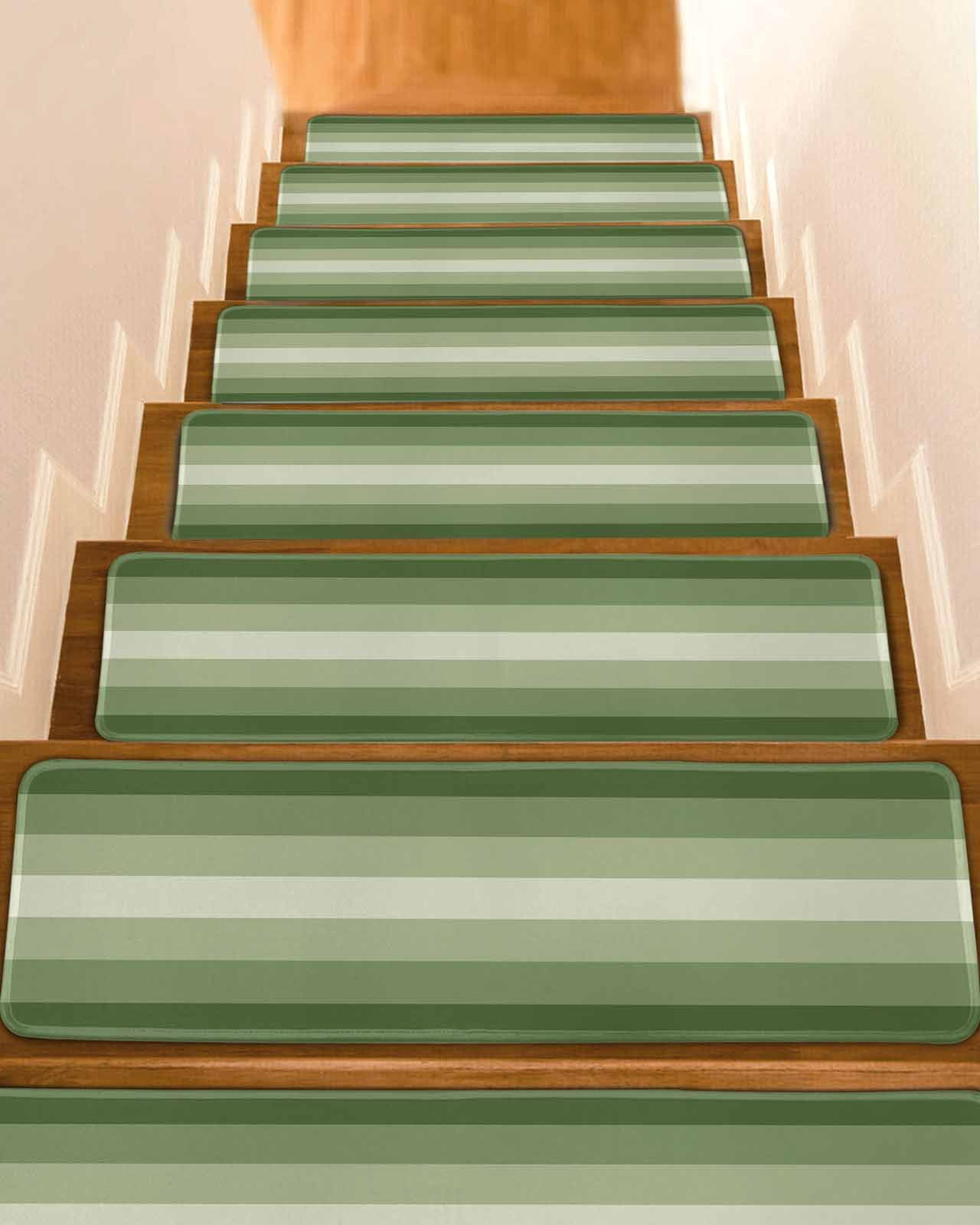 Sage Green Ombre Stair Treads for Wooden Steps Indoor Runner Rug Carpet ...