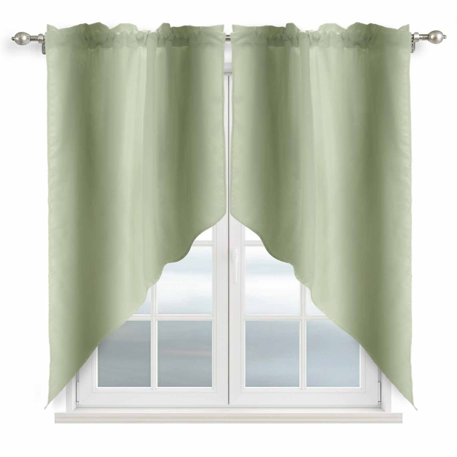 Sage Green Ombre Swag Curtains Modern Abstract Art Farmhouse Gradient ...