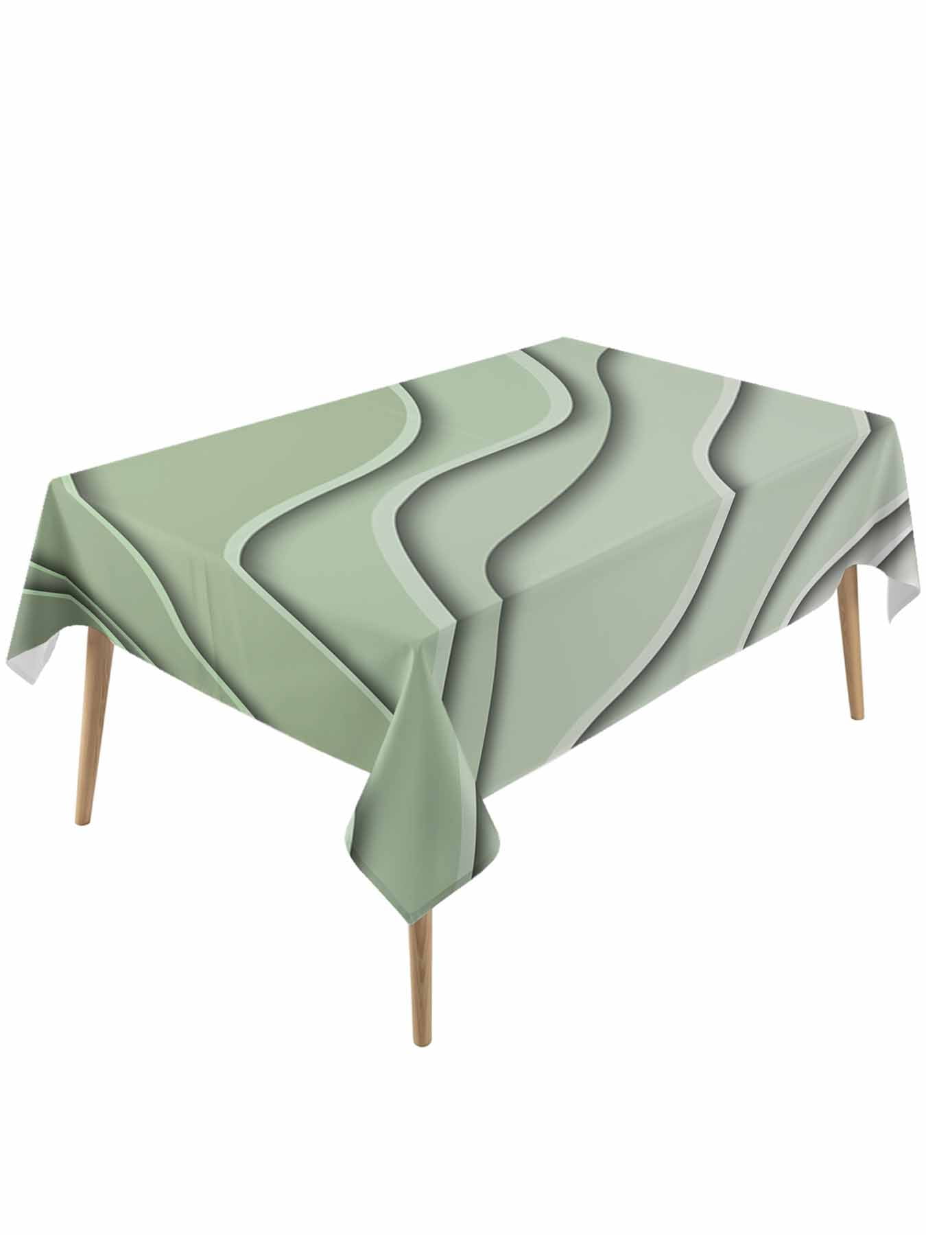 Sage Green Ombre Table Cloth, Modern Geometric Abstract Art Aesthetics ...