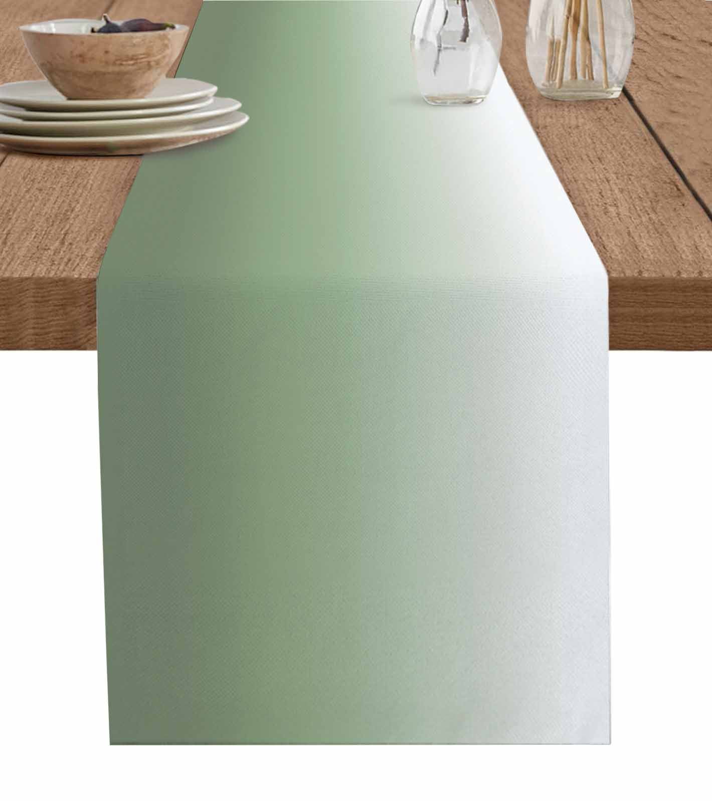 Sage Green Ombre Table Runner Farmhouse Green Gradient Modern Abstract ...