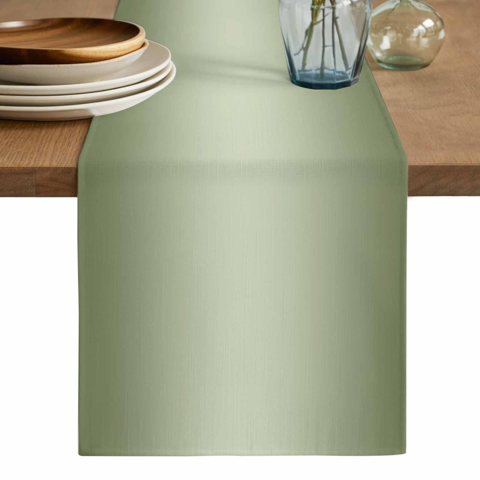 Sage Green Ombre Table Runner, Modern Gradient Abstract Art Washable ...