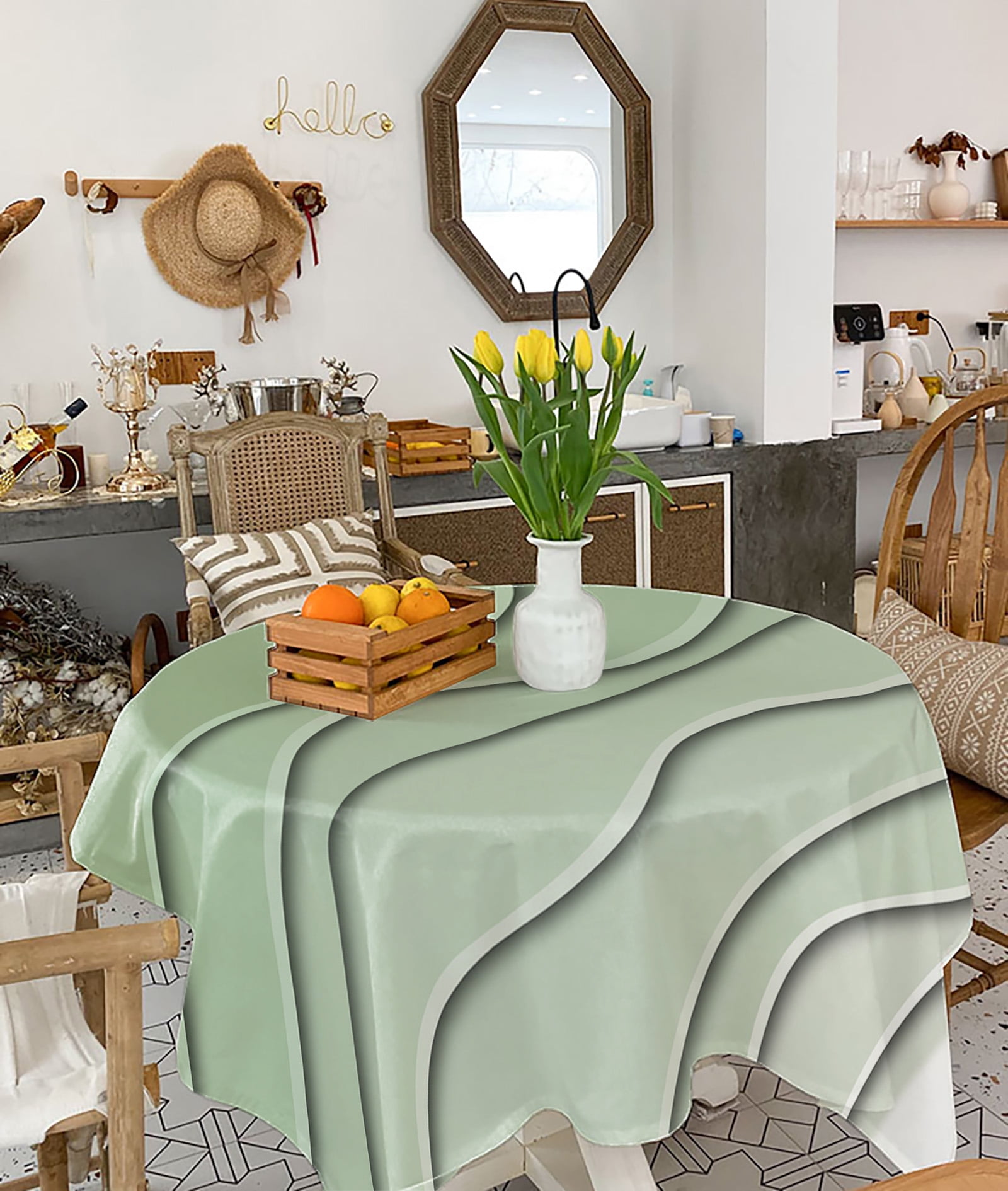Sage Green Ombre Tablecloth Square Table Cloth 60x60 , Waterproof ...