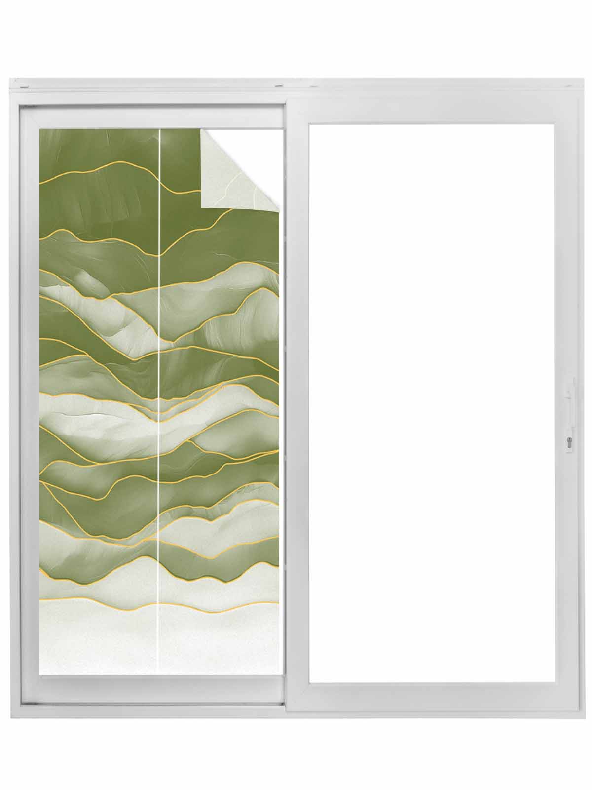 Sage Green Ombre Window Privacy Film, Modern Moire Abstract Art Luxury ...