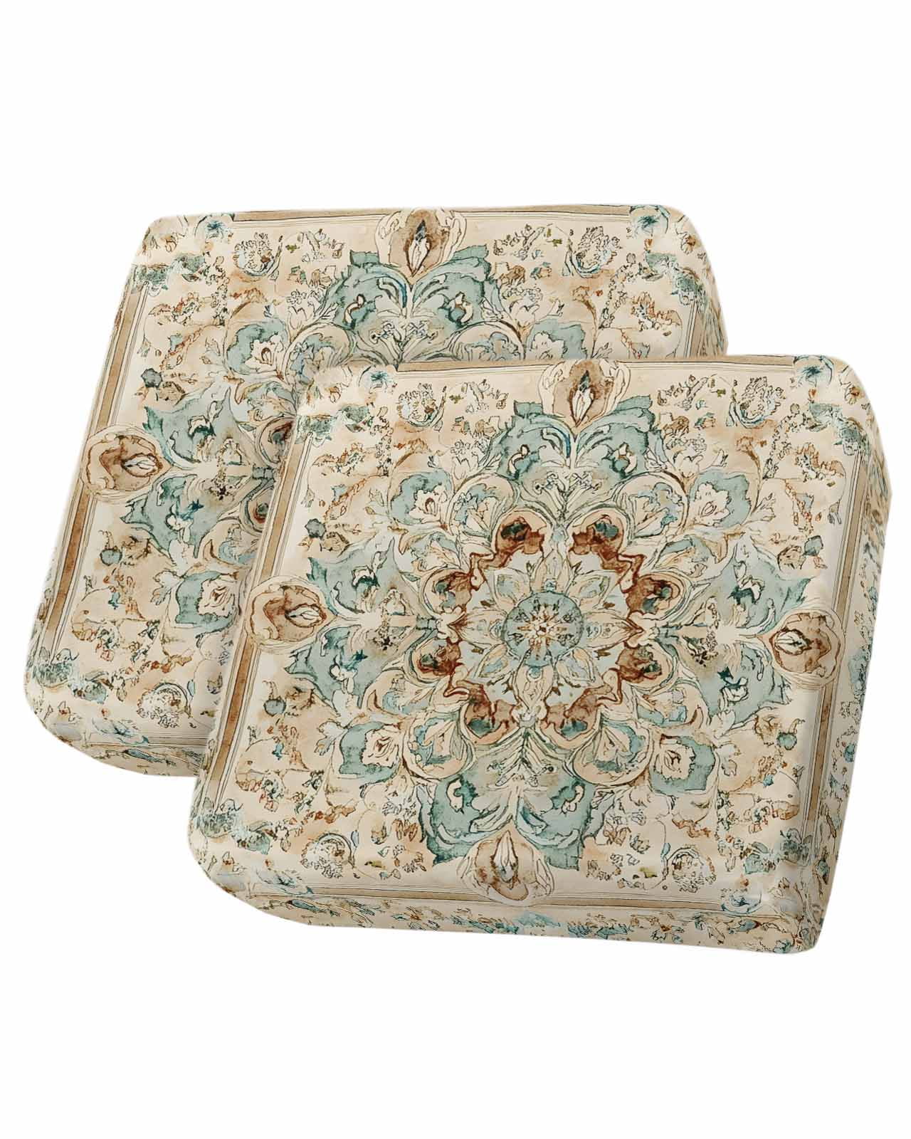 Sage Green Orange Floral Sofa Couch Cushion Covers Washable, Removable ...