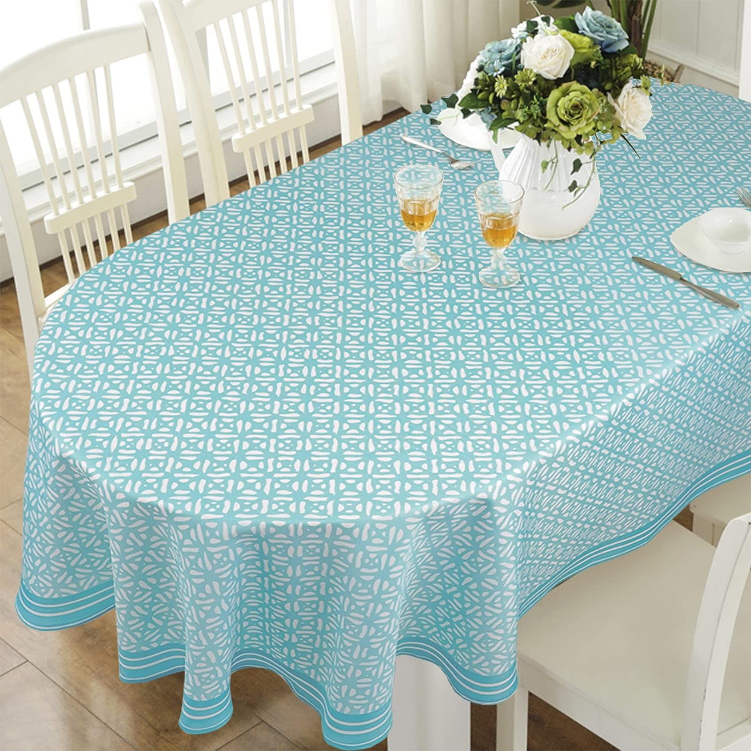 Sage Green Oval Tablecloth for Oval Table Smaller Than 48 x 66 inches ...
