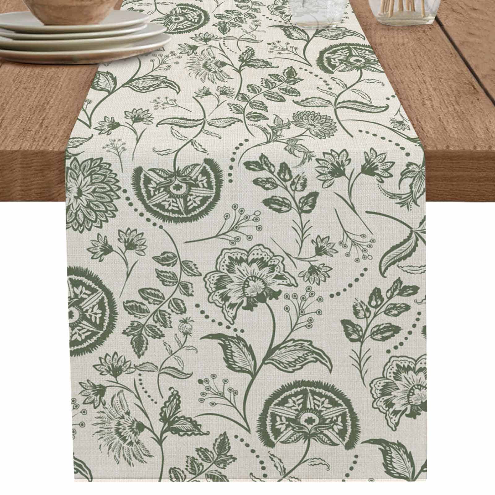 Sage Green Paisley Table Runner 120 Inches Long for Dining Table Decor ...