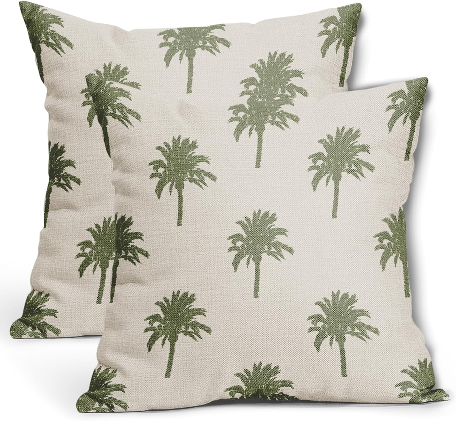 Sage Green Palm Tree Pillow Covers 16X16 InchTropical Coconut Trees ...