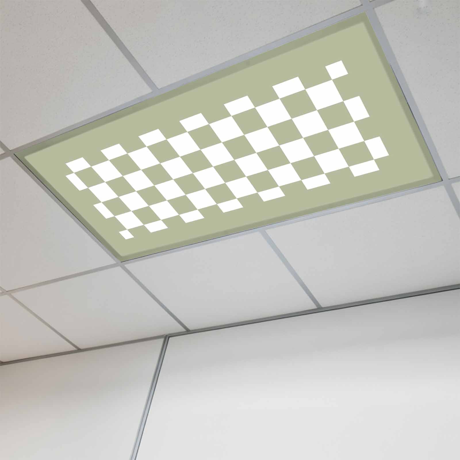 Sage Green Plaid Fluorescent Light Covers, Farmhouse Green White ...