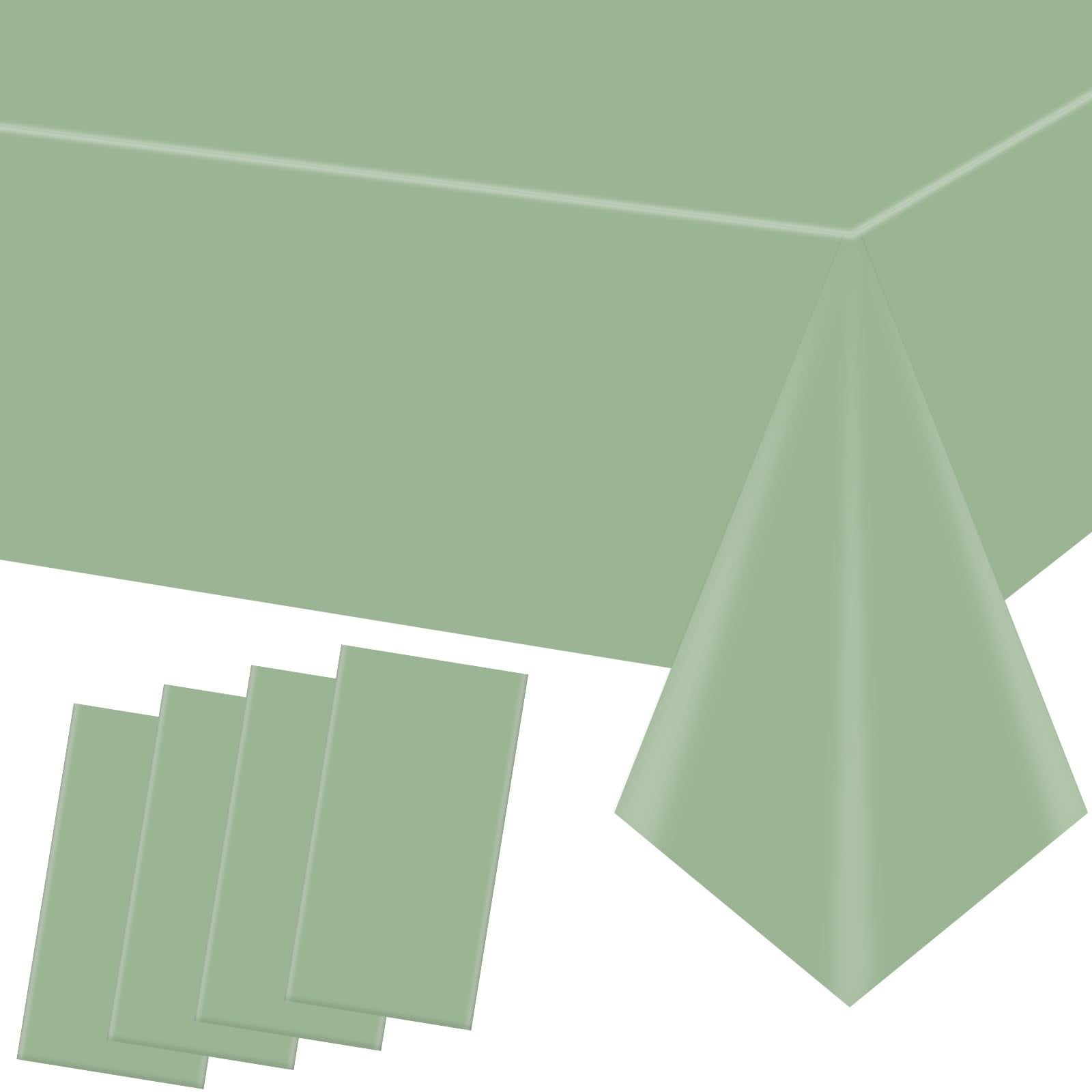 Sage Green Plastic Tablecloths STF9 Disposable, Light Green Outdoor ...