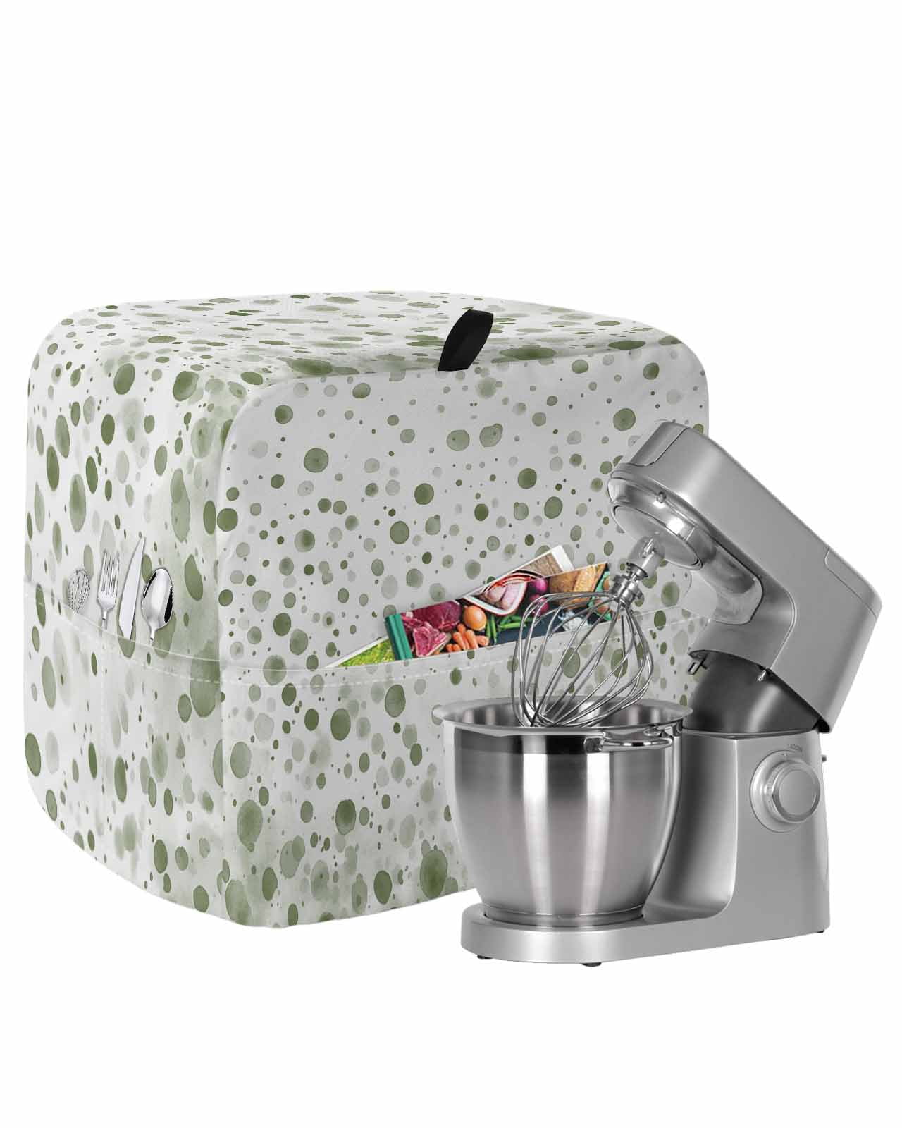 Sage Green Polka Dot Stand Mixer Dust Cover with Storage Pocket ...