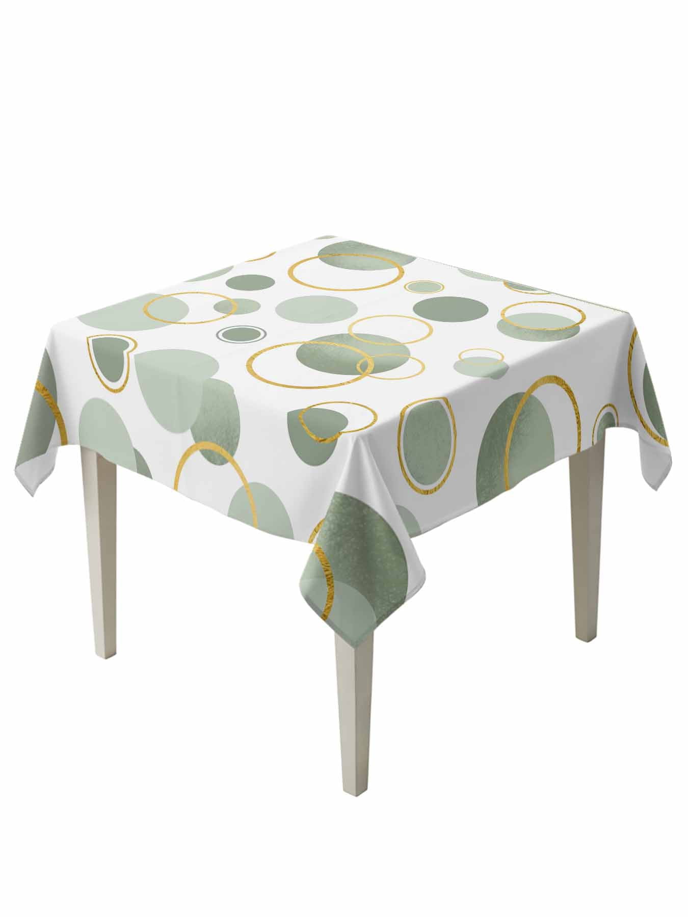 Sage Green Polka Dots Table Cloth, Waterproof Tablecloth for Square ...