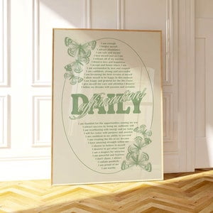 Sage Green Positive Affirmation Poster, 12x18 Poster Print - Walmart.com
